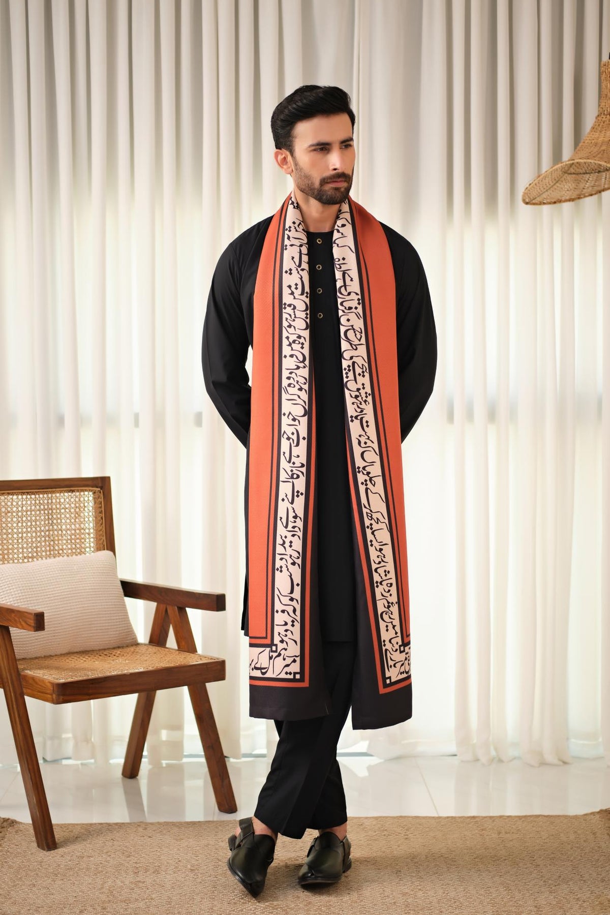 Hayaat (Life) - Rustic Orange Shawl – Manto USA
