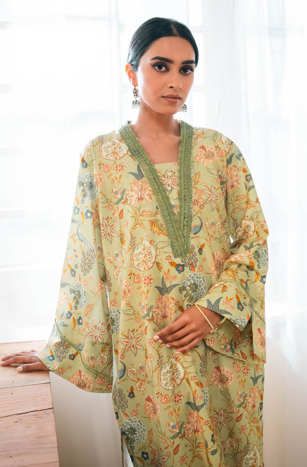 Gulnaar (Fruit Flora) Co-Ord Set - Mint & Teal – Manto USA