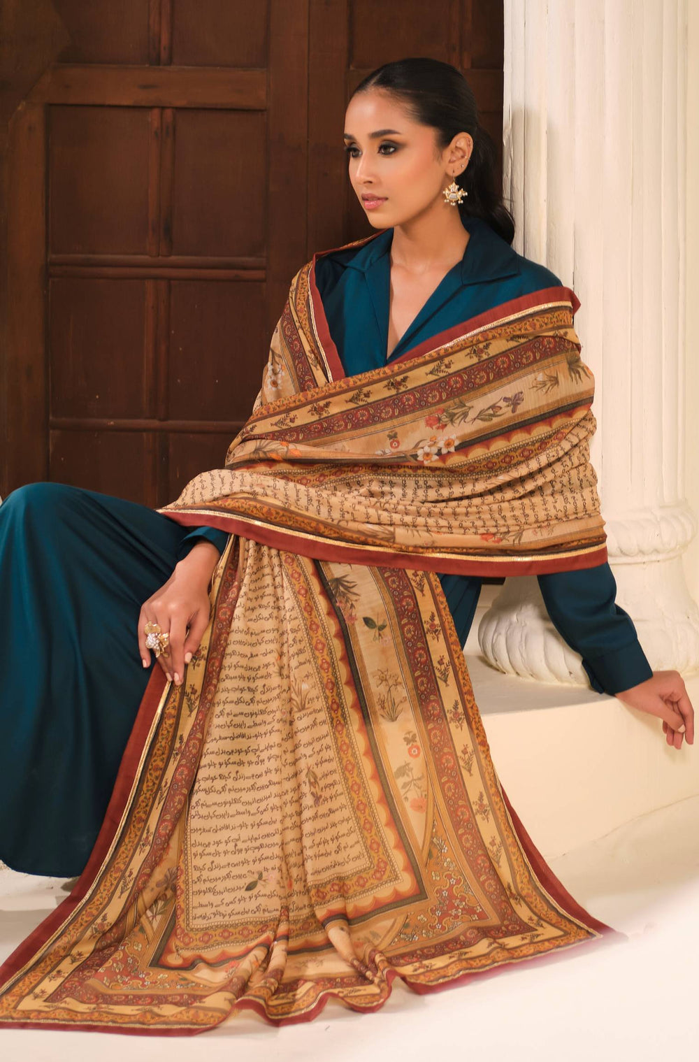 Hayaat (Life) - Rustic Orange Shawl – Manto USA