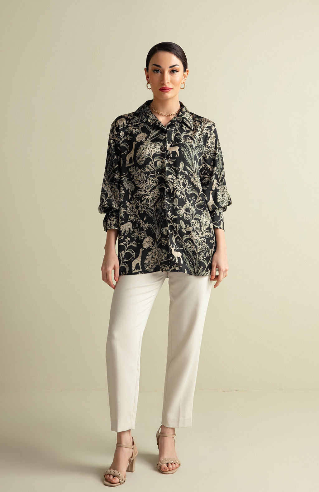Zohra (Beaming Beauty) Silk Shirt - Black – Manto USA