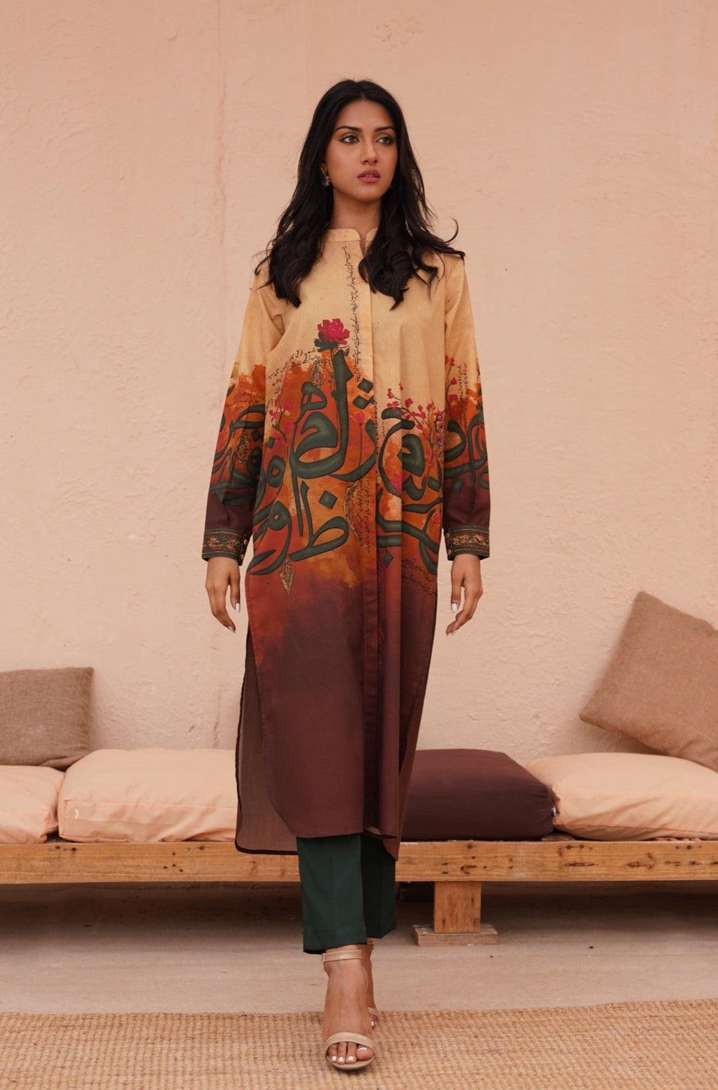 Noor (Light Of Grace) Long Shirt - Shades of Sunset – Manto USA