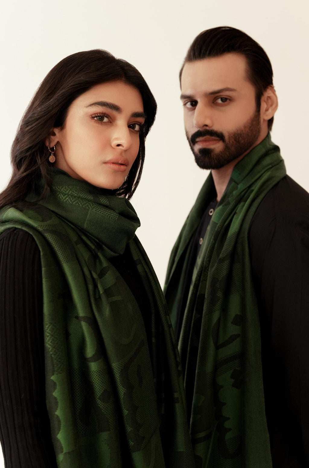 Jazba (Passion) Weaved Stole - Green – Manto USA
